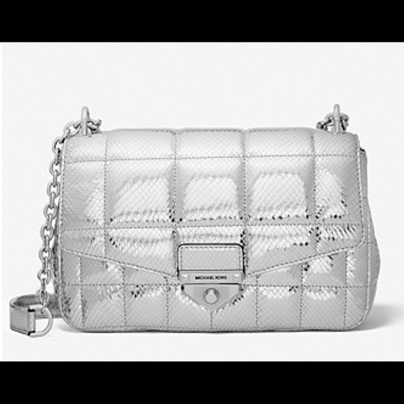 Michael Kors | Bags | Michael Kors Soho Large Quilted Metallic Snake ...
